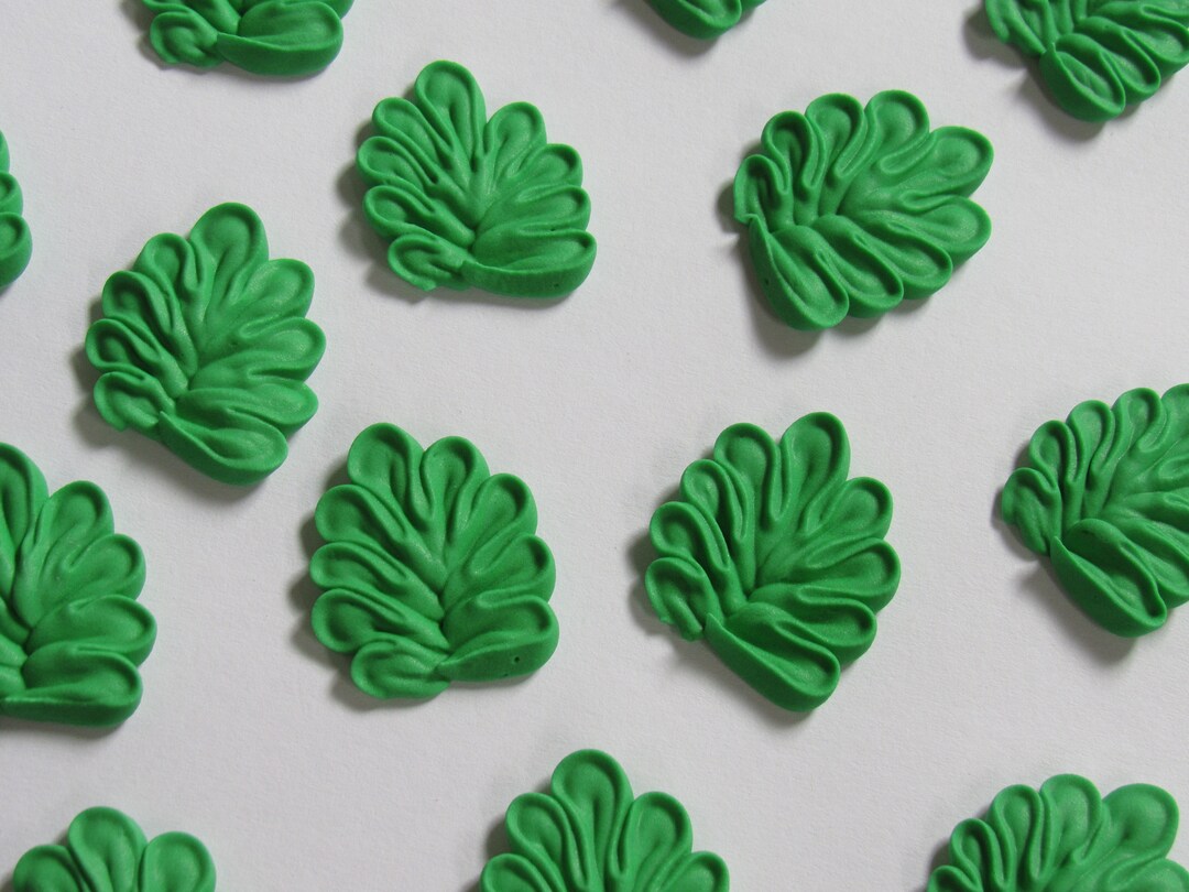 15 Tropical Royal Icing Leaves | 1 Inch | Sugar Flowers Fondant Flowers ...