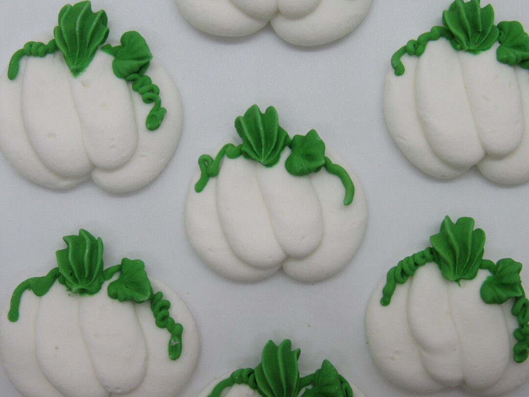Made to Order | 1 Dozen Large White Royal Icing Pumpkins | 1.25 Inches ...