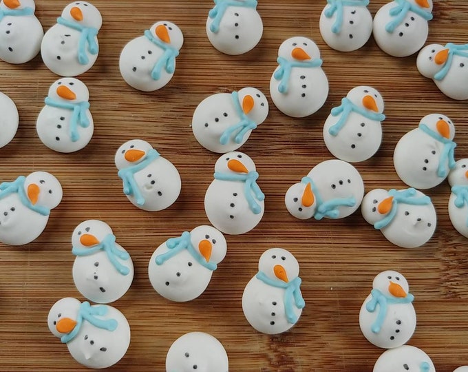 1 Dozen Royal Icing Snowmen | 1 Inch | Cupcake Toppers | Edible and ...