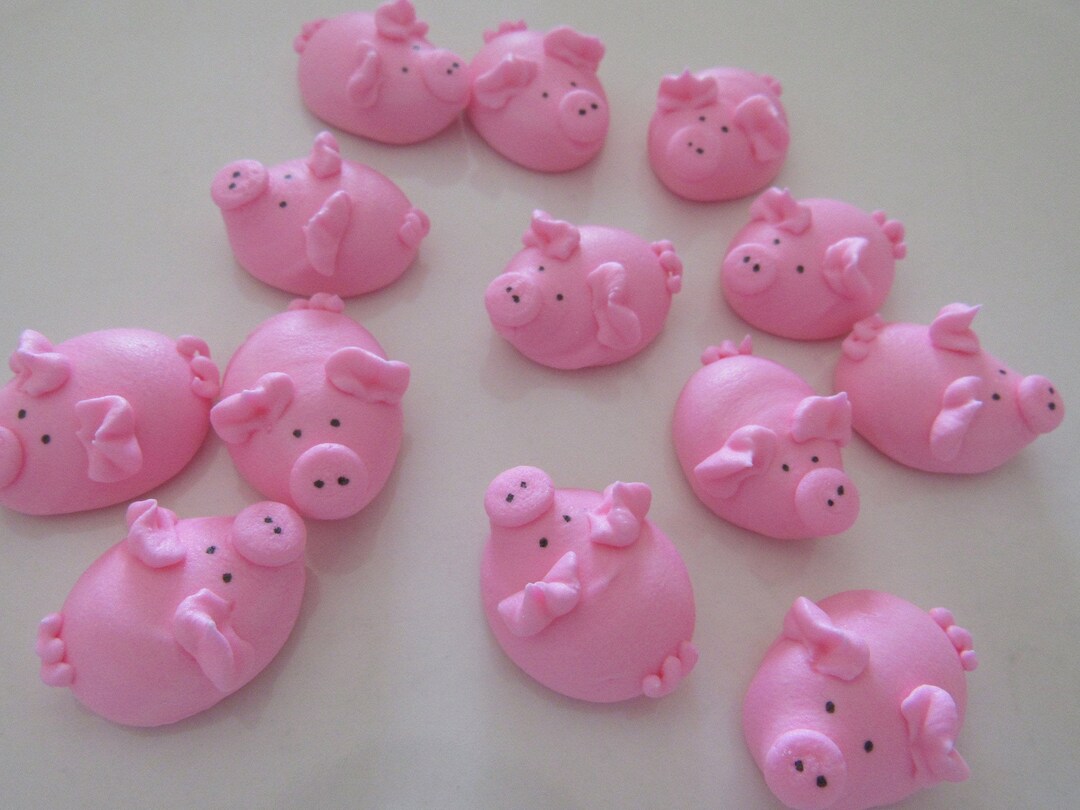 Made to Order | 1 Dozen Royal Icing Pigs | 1 Inch | 12 Pieces | Edible ...
