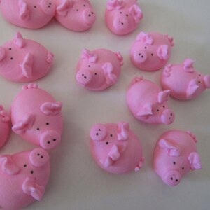 1 Dozen Royal Icing Pigs | 1 Inch | 12 Pieces | Edible Cake Decorations ...