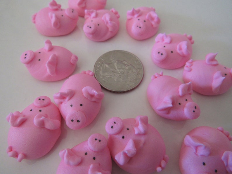 1 Dozen Royal Icing Pigs 1 Inch 12 Pieces Edible Cake - Etsy