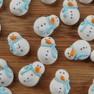 Made to Order | 1 Dozen Royal Icing Snowmen | 1 Inch | Cupcake Toppers ...