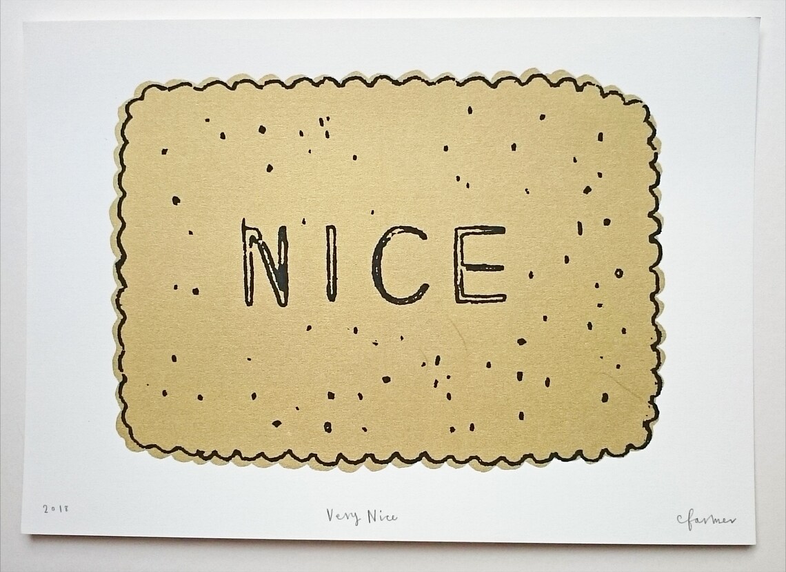 A4 - Very Nice Biscuit Screen Print - Etsy