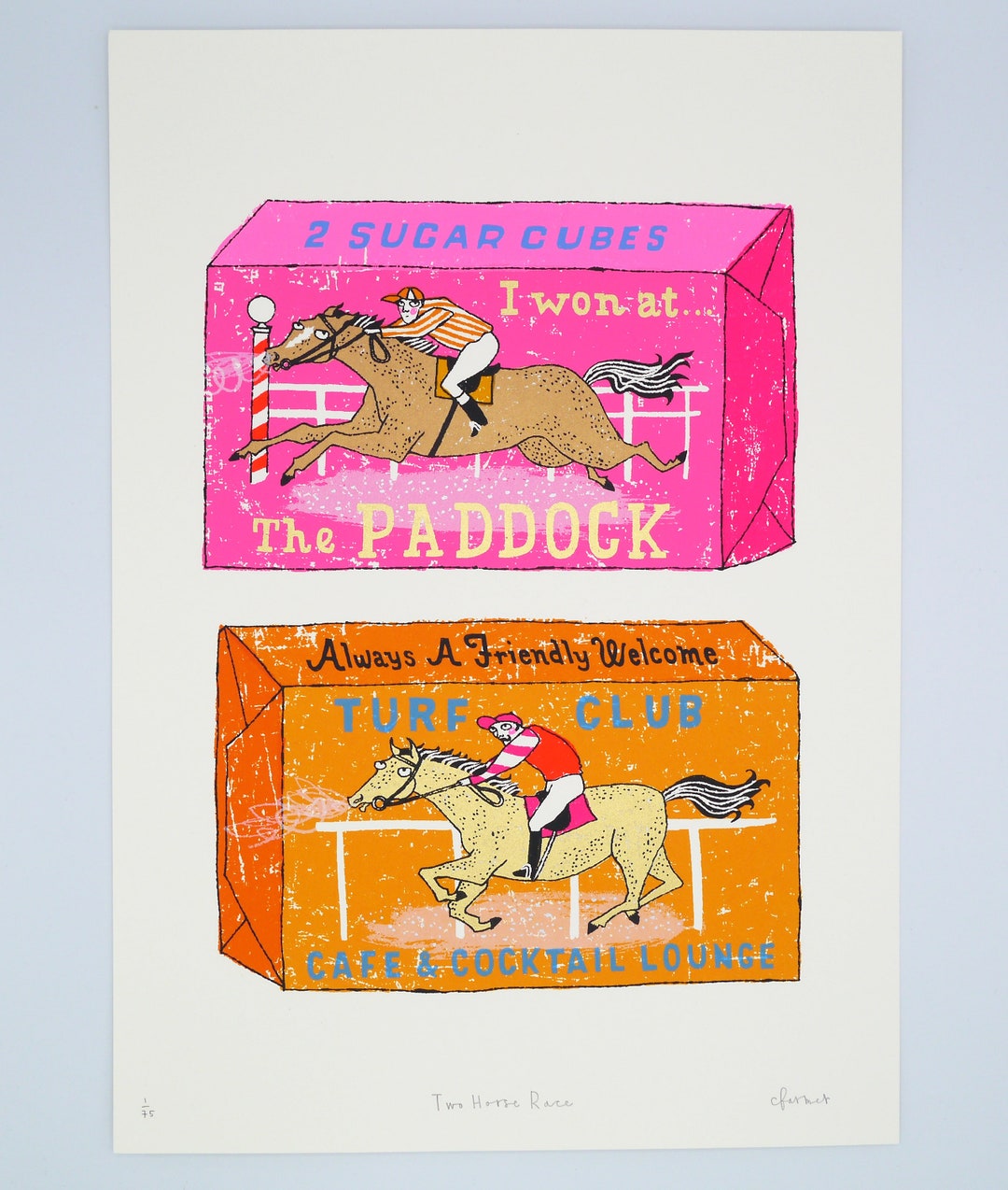 Two Horse Race - Horse Sugar Cubes Screen Print - Etsy