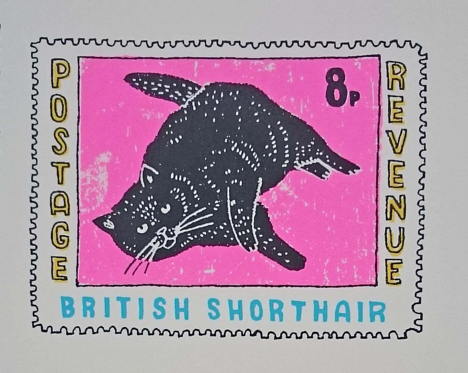 Cat Stamps Screenprint International Cats | Etsy