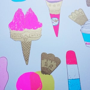 Ice Cream Screen Print - Hello Sunshine - Etsy