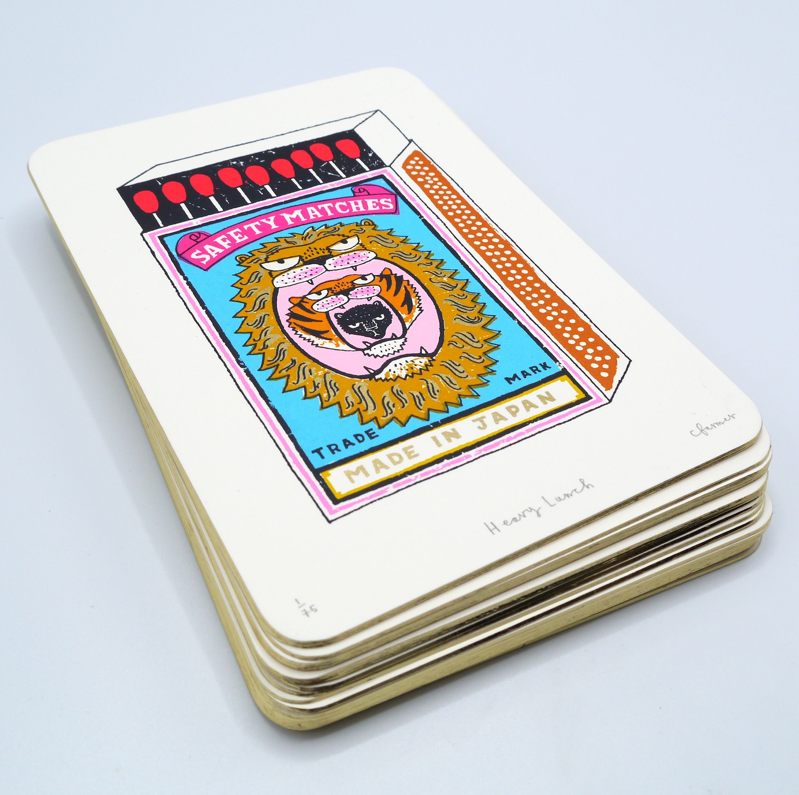 Lion Tiger Panther Matchbox Screen Print Heavy Lunch | Etsy