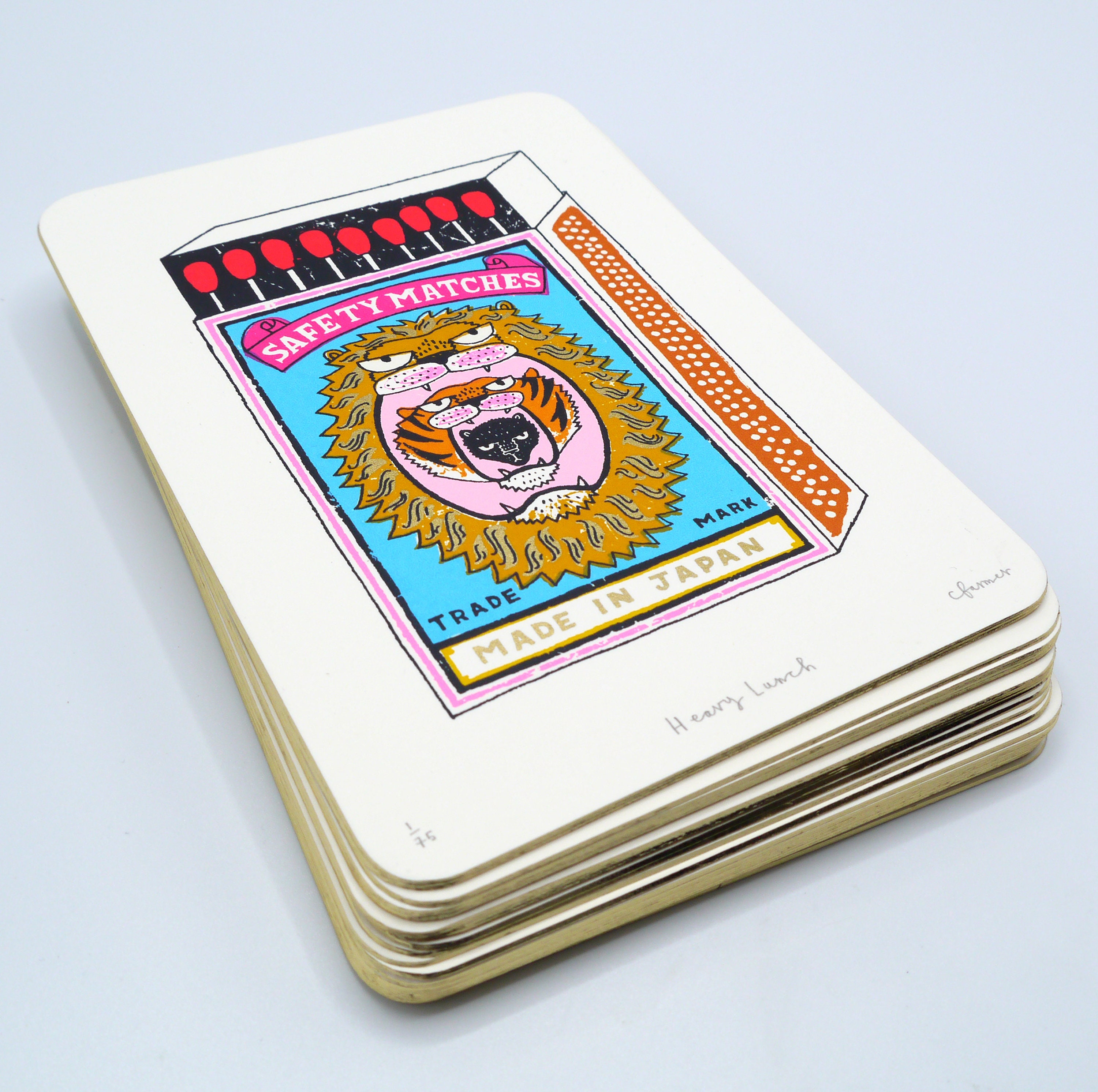 Lion Tiger Panther Matchbox Screen Print Heavy Lunch | Etsy