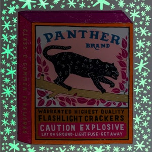Panther Firecracker Screen Print - Giant Panther on the Prowl - Etsy