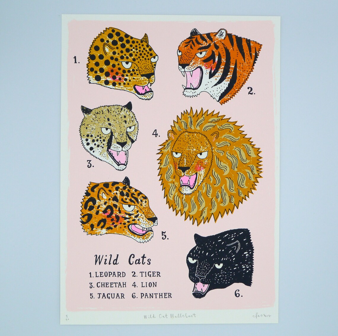 Wild Cat Wallchart - Etsy