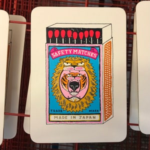 Lion, Tiger, Panther Matchbox Screen Print - Heavy Lunch - Etsy