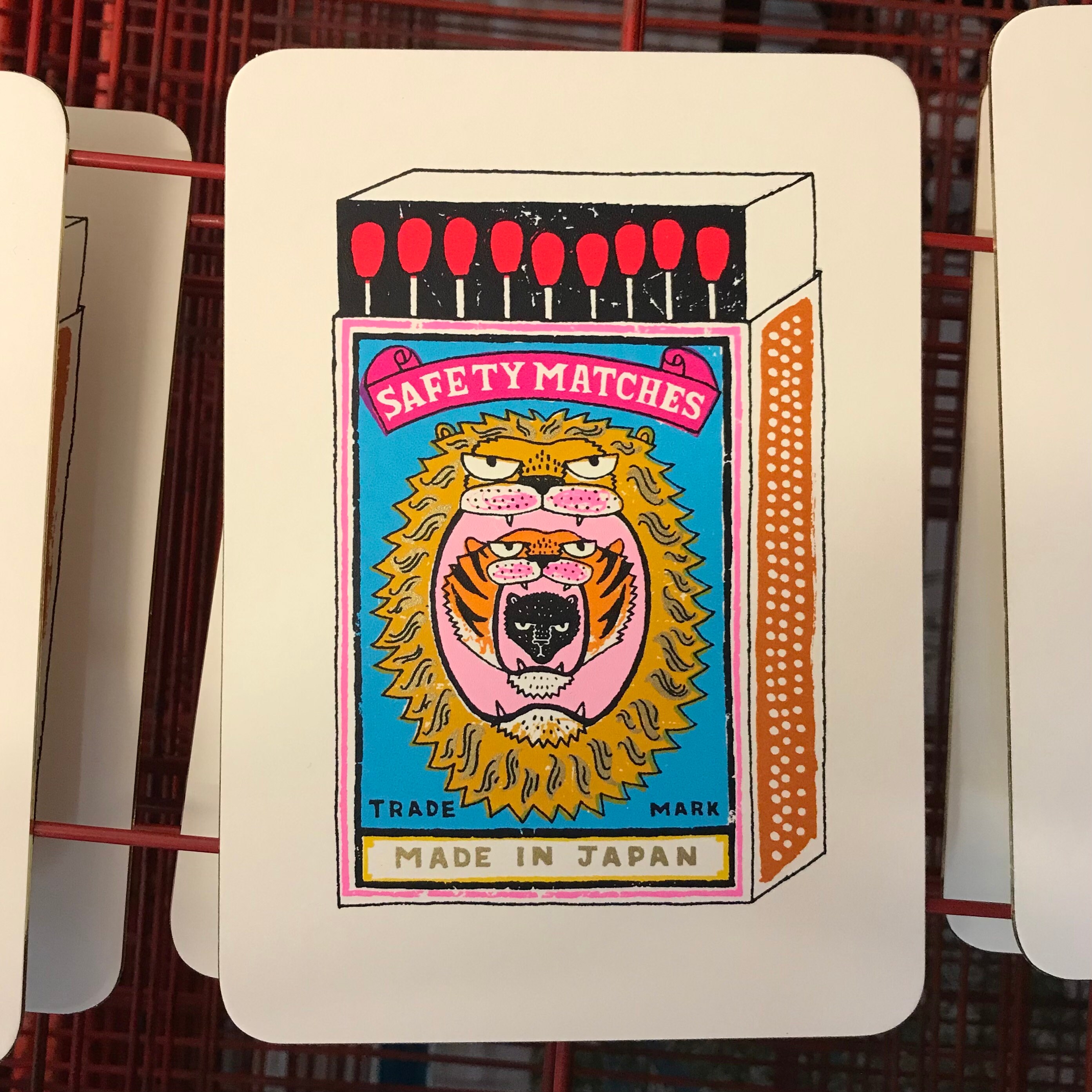 Lion Tiger Panther Matchbox Screen Print Heavy Lunch | Etsy