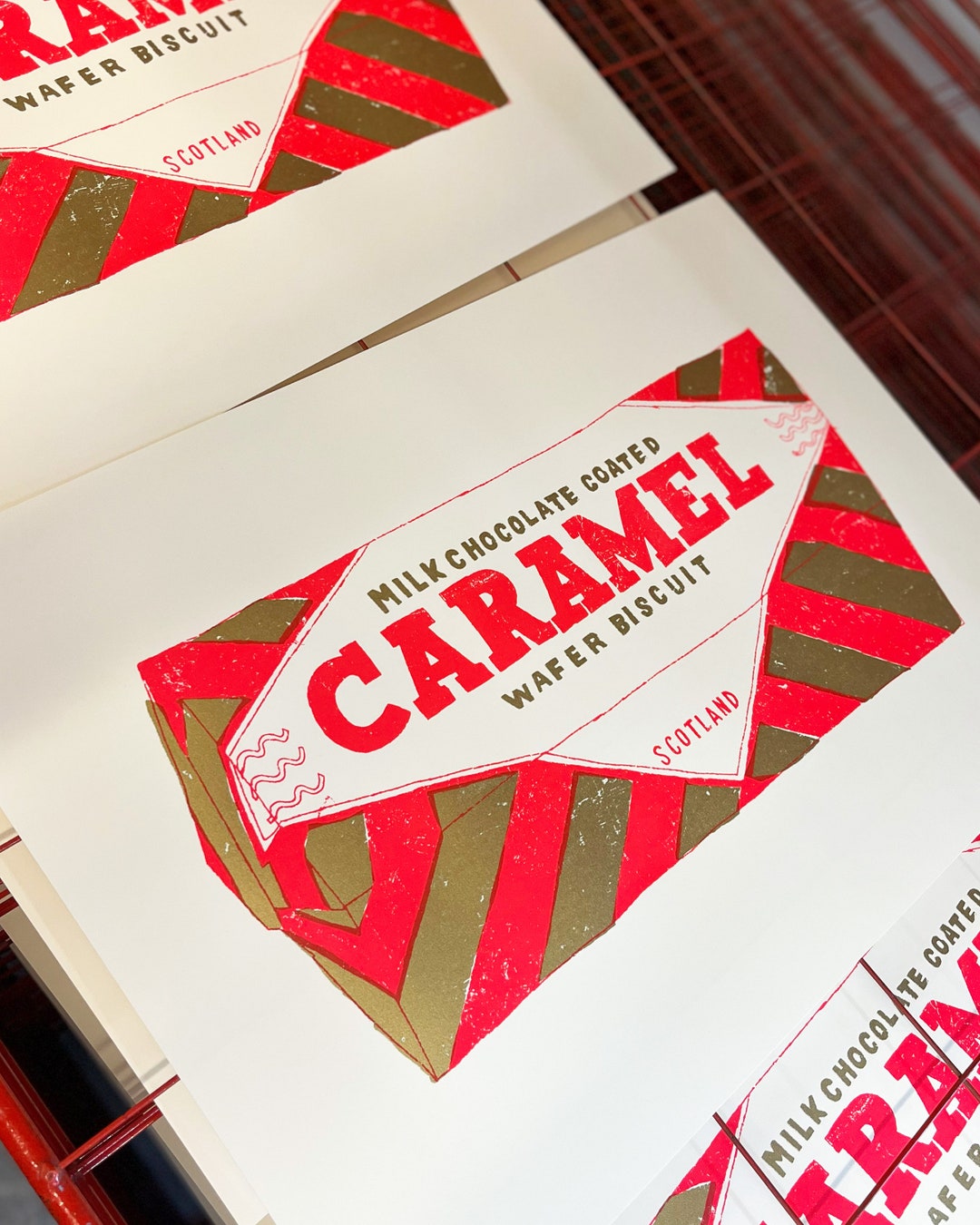 Tunnocks Caramel Biscuit Screen Print - Quite Big Caramel - Etsy UK