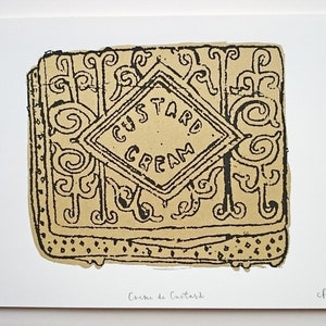 A4 Custard Cream Screen Print - Creme De Custard - Etsy