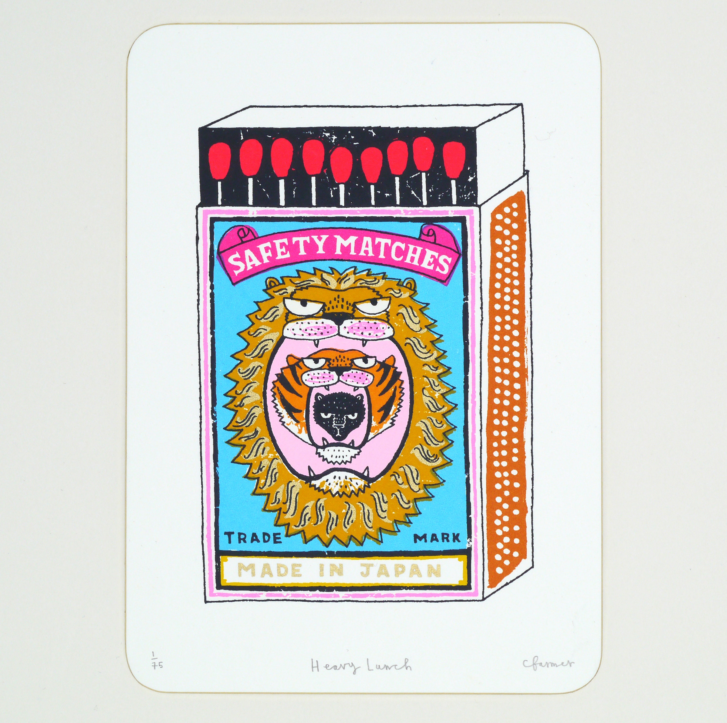 Lion Tiger Panther Matchbox Screen Print Heavy Lunch | Etsy