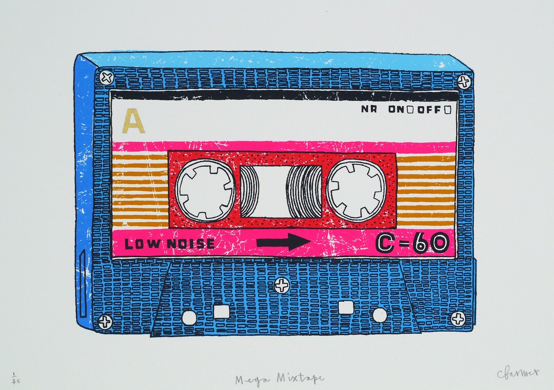 Personalised Mix Tape Screenprint - 'mega Mixtape' - Etsy