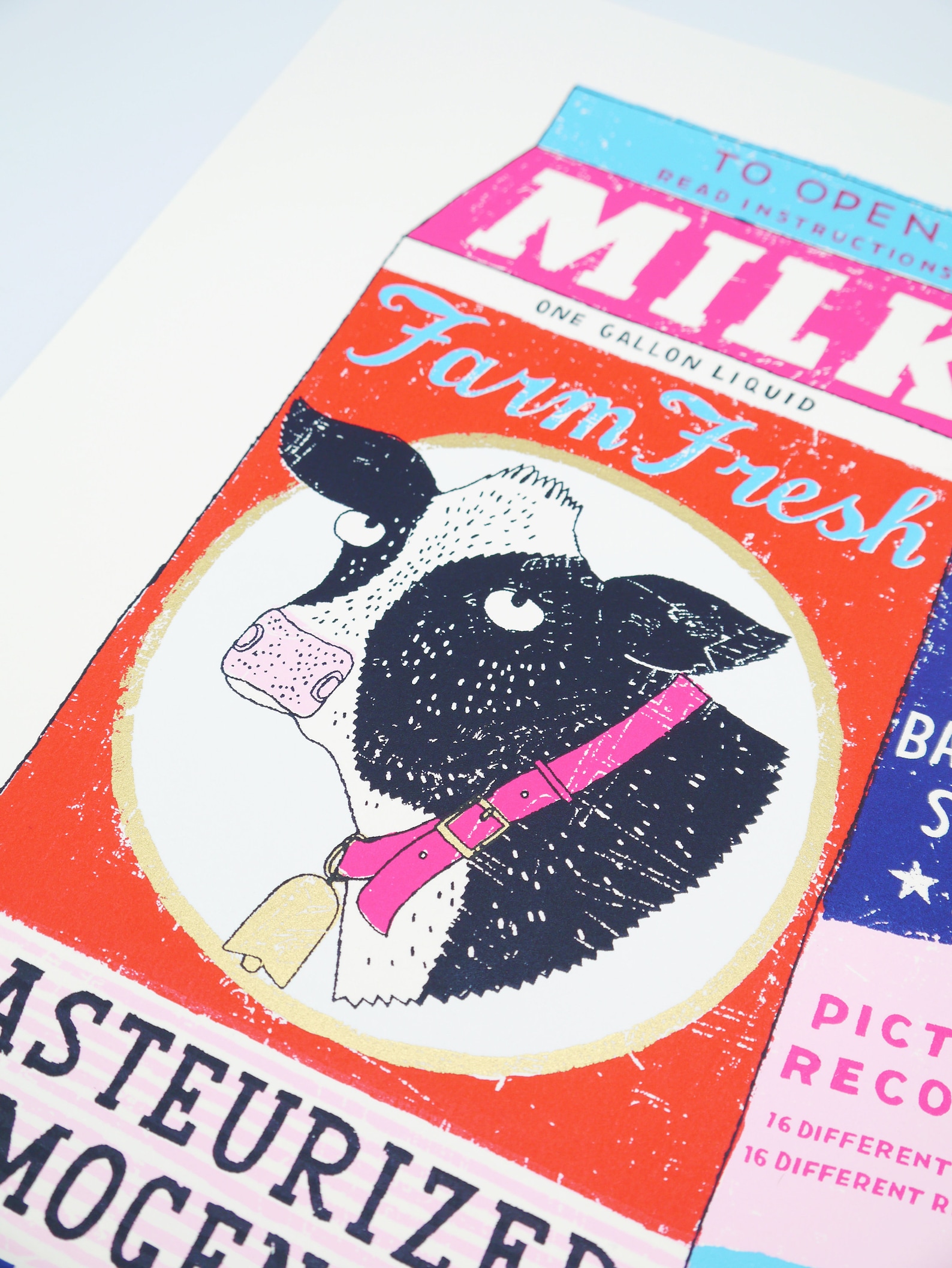 Milk Carton Cow Screen Print - 'daisy's Finest' - Etsy