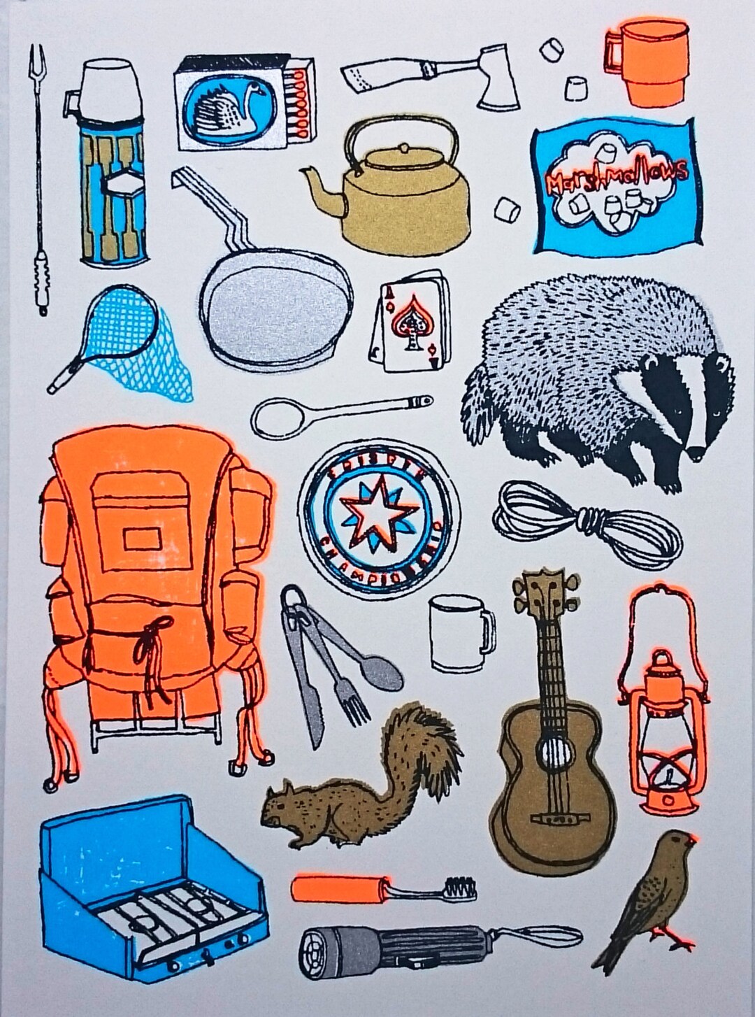 Camping Screenprint - Happy Campers - Etsy