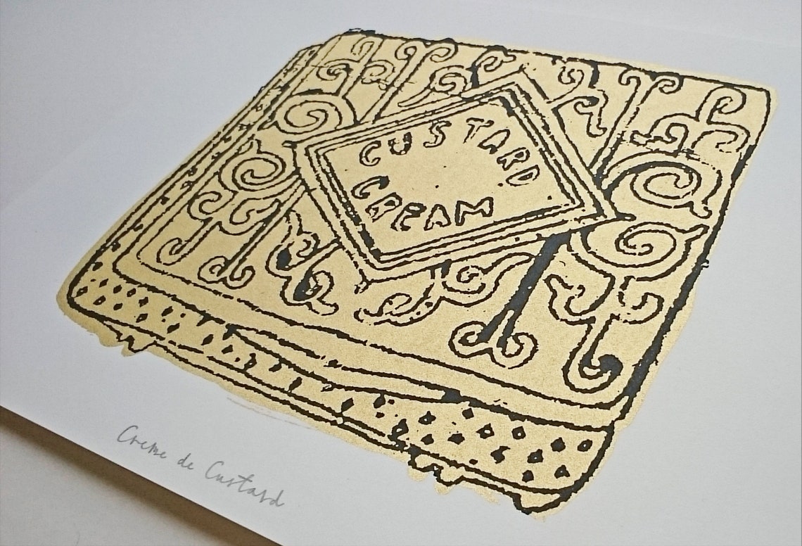 A4 Custard Cream Screen Print Creme De Custard | Etsy
