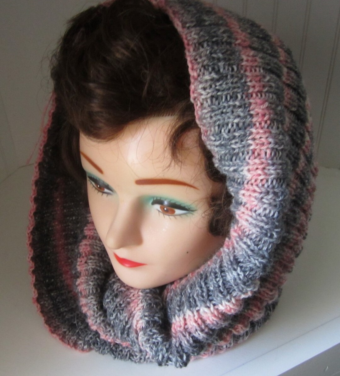 Hooded Cowl - Unique, Warm, Medium Weight, Hand Knit Mobius - Etsy