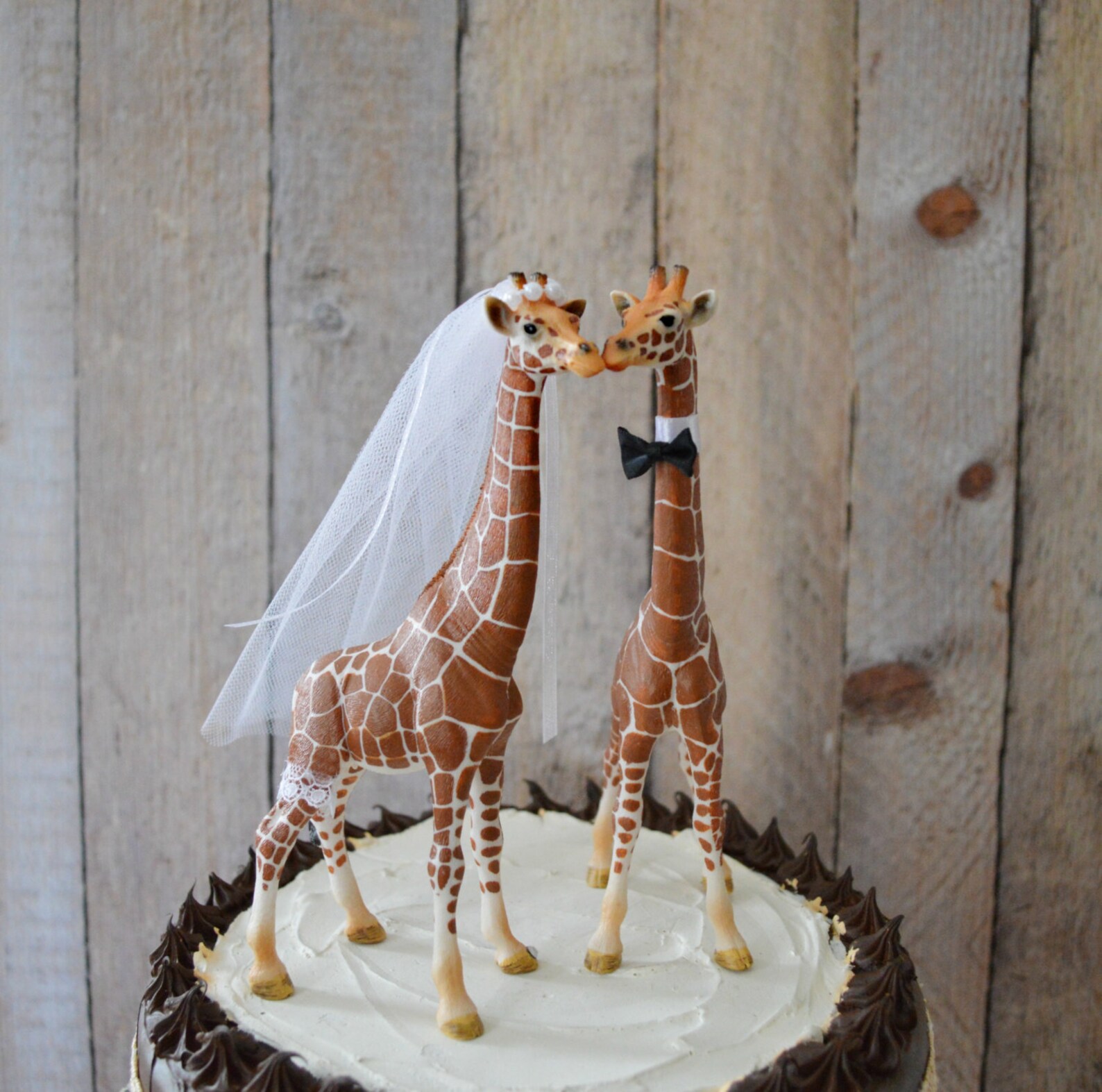 Giraffe Wedding Cake Topper Zoo Jungle Theme Mr Mrs Wood | Etsy