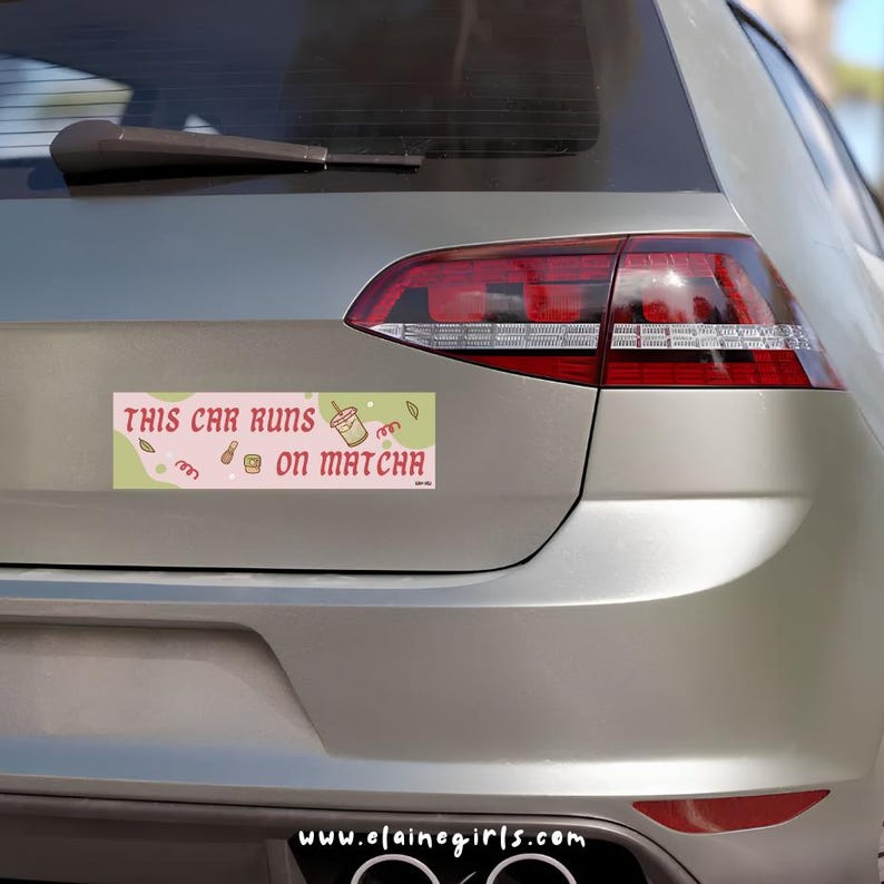This Car Runs on Matcha Bumper Sticker | Funny Matcha Sticker | Cute ...
