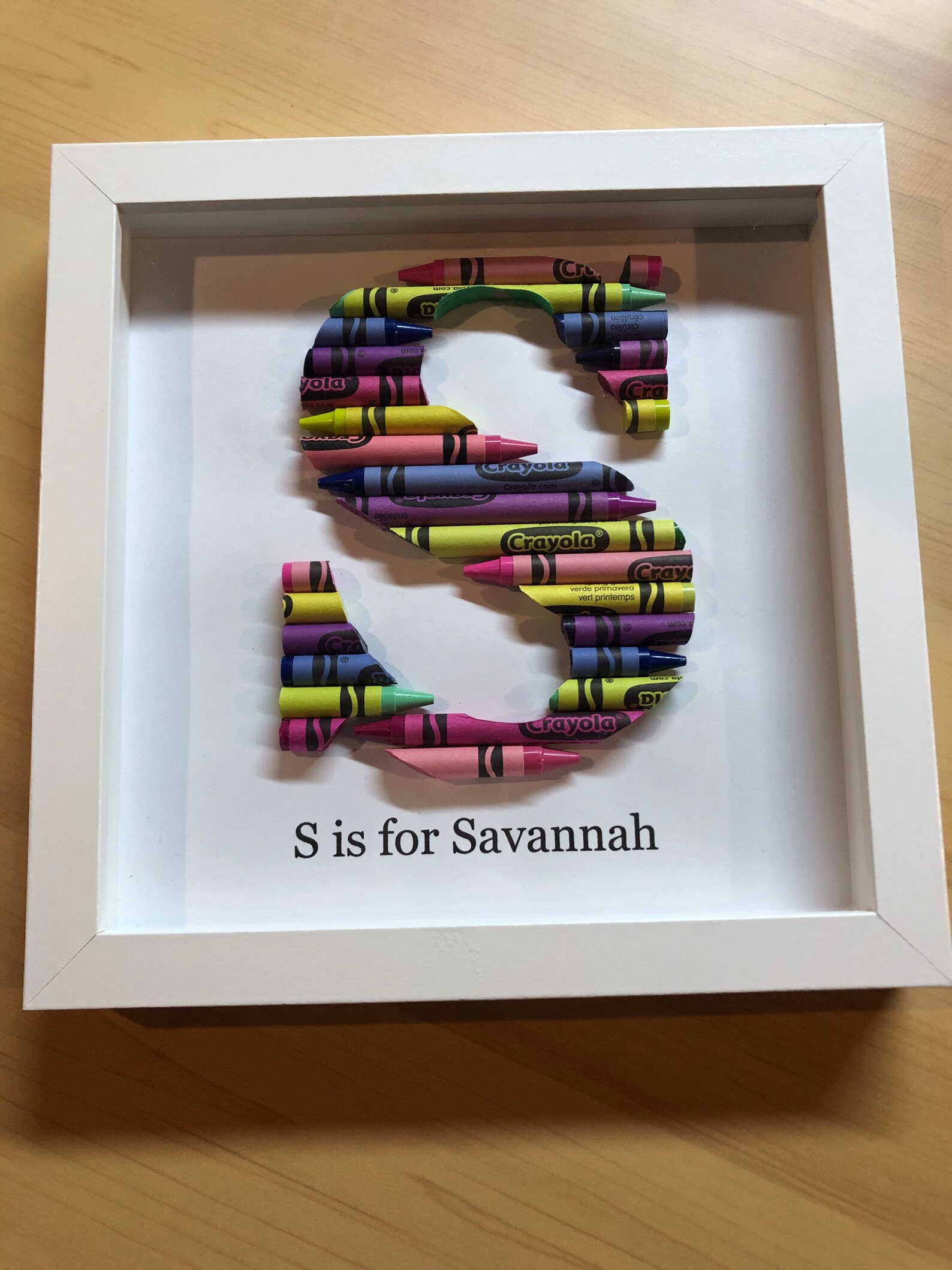 Crayon Initial in a Shadow Box - Etsy