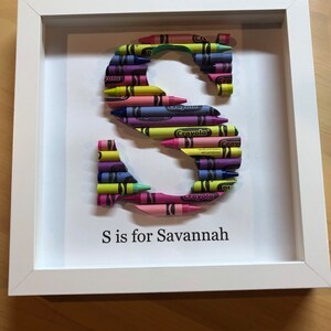 Crayon Initial in a Shadow Box - Etsy