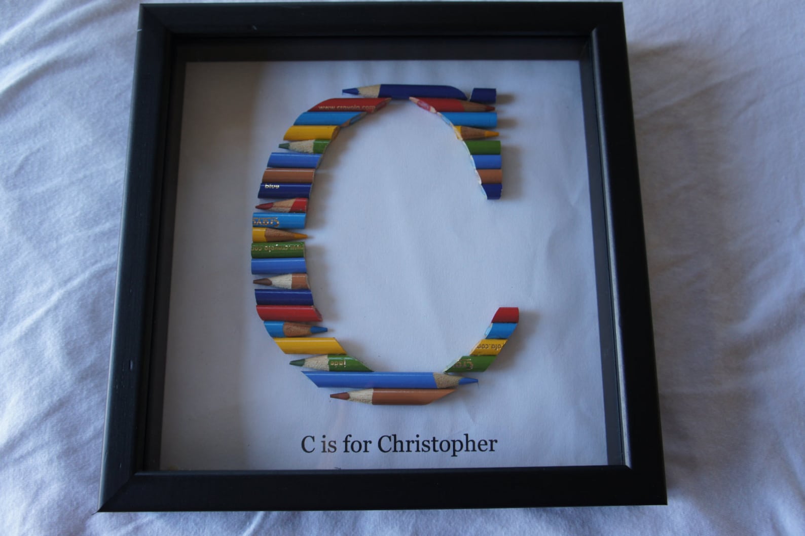 Crayon Initial in a Shadow Box - Etsy