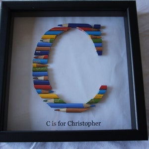 Crayon Initial in a Shadow Box - Etsy