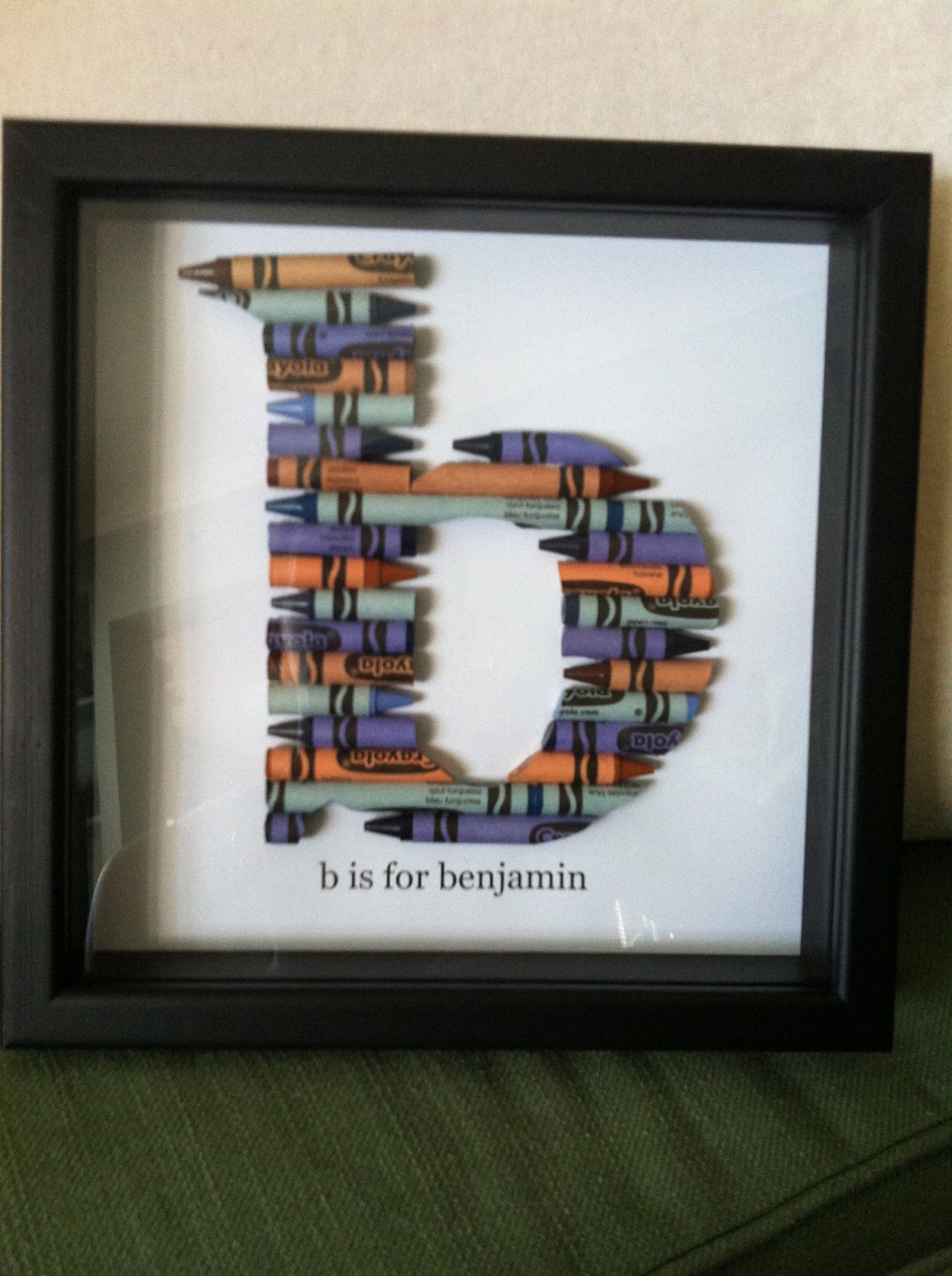 Crayon Initial in a Shadow Box - Etsy
