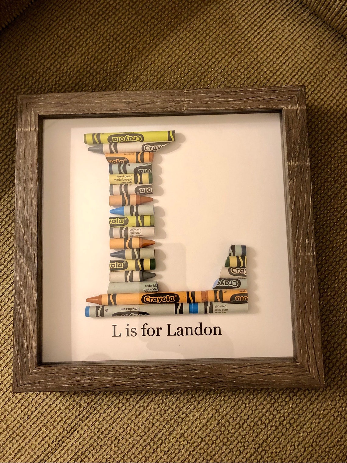 Crayon Initial in a Shadow Box - Etsy