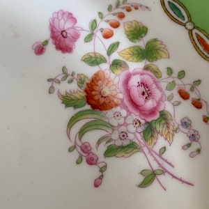12 Antique Spode Dinner Plates W Spring Green Border, Hand Painted ...