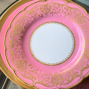 4 Rare Antique Pompadour Pink Royal Worcester Plates W - Etsy