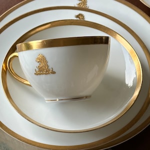 Antique French Limoges China Set for Wedding Gift-27pc Gilded Crest ...