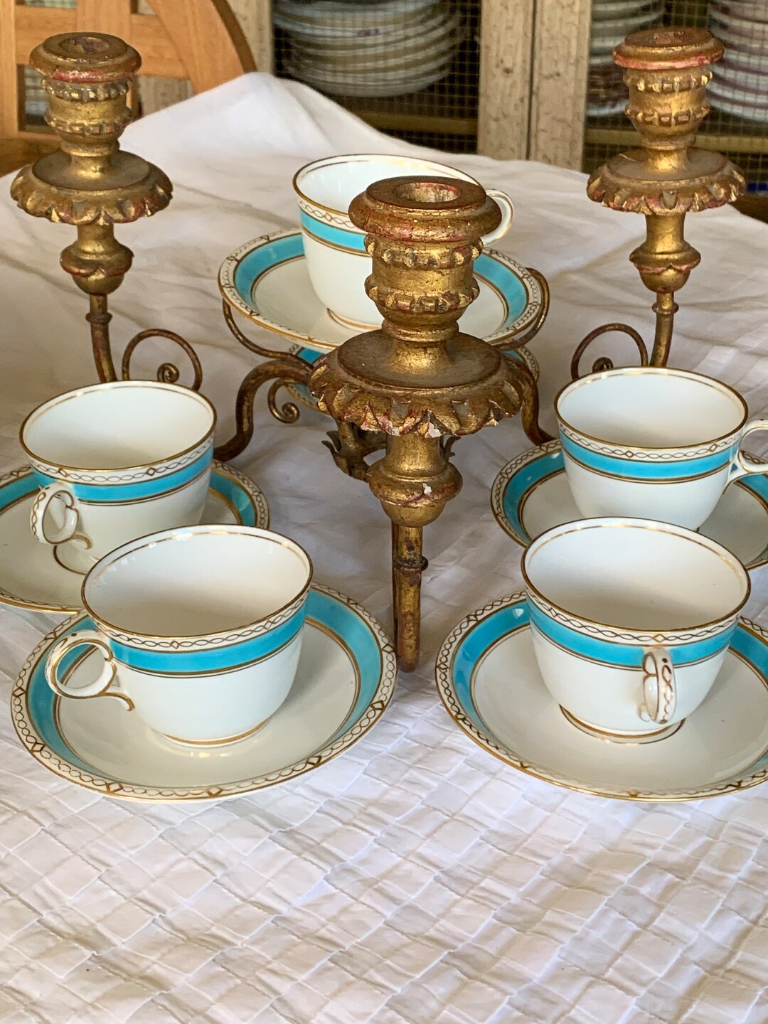 Antique China Set Spode Tea Set 6 Teacups 6 Saucers W - Etsy
