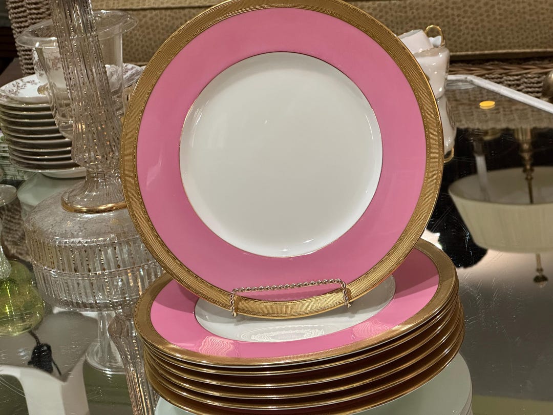 Vintage 1920s Minton China Set: Pink Neoclassical Collectible With Gold ...