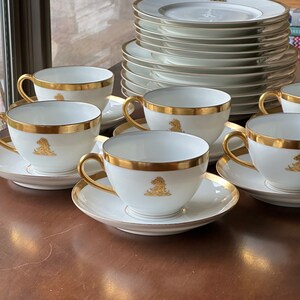 Antique French Limoges China Set for Wedding Gift-27pc Gilded Crest ...