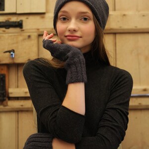 100% Alpaca Slouchy Beanie Hat, Blue, Alpaca Baggy Knit Toque, Mamacha ...