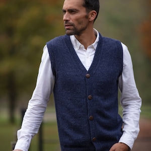 Vest, Knitted, 100% Alpaca Wool, Men's Sleeveless Sweater, Warm Knit ...