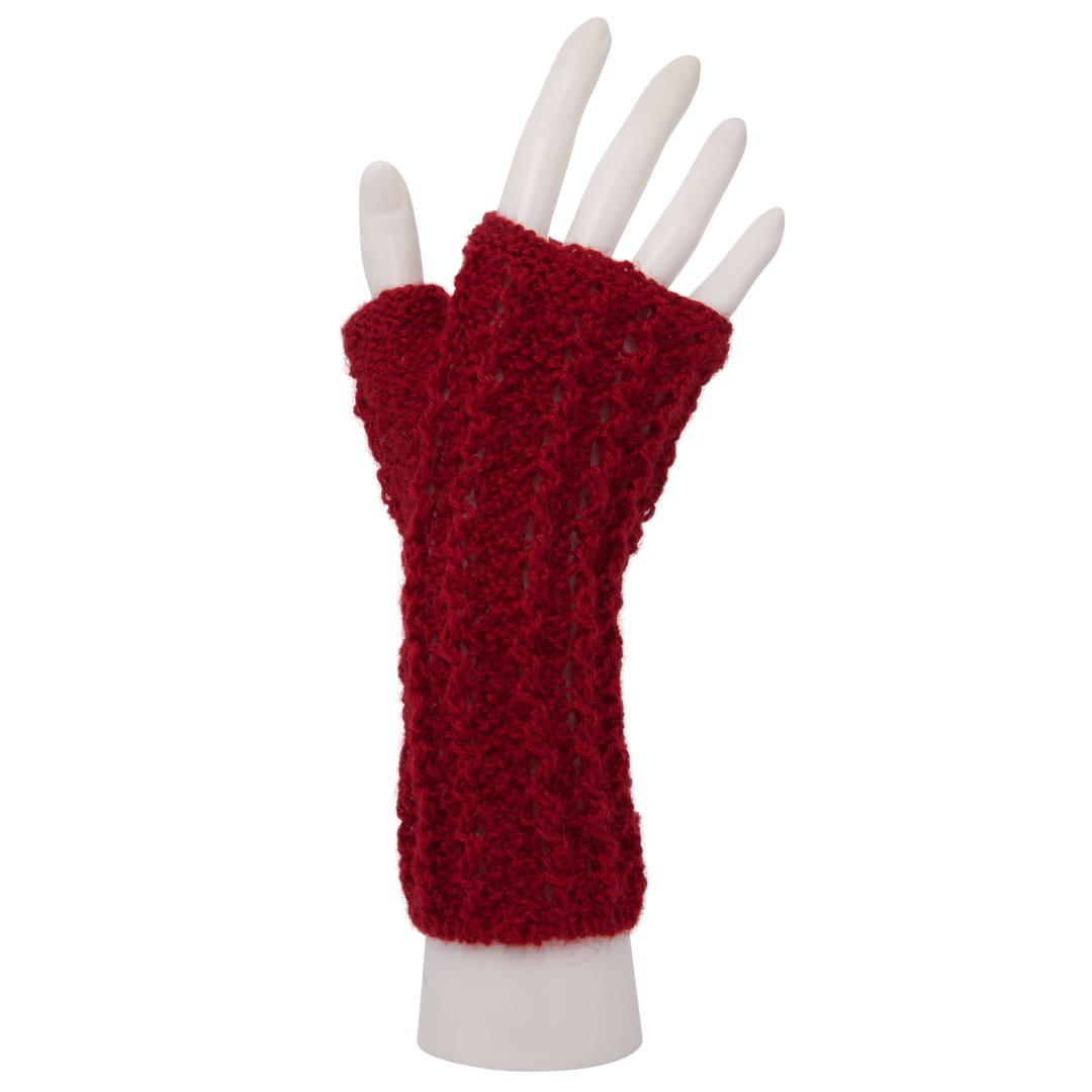 100% Alpaca Fingerless Mittens, Gloves, Wristwarmers, Hand Knitted ...