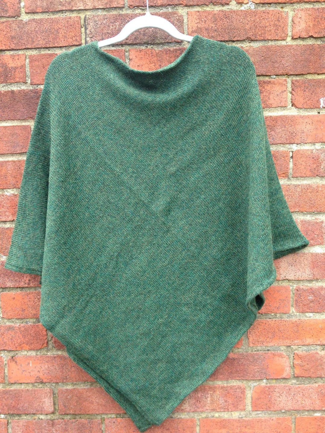 100% Alpaca Poncho, Knitted Wool, Loose Fit Warm Wrap, Woollen Shawl ...