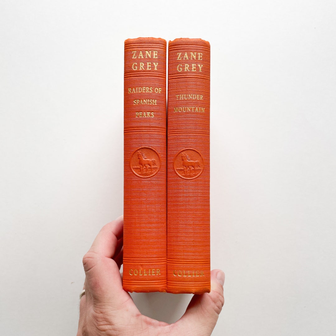 Zane Grey Books - Set of 2 Orange Collier Zane Grey Books From the 1930 ...