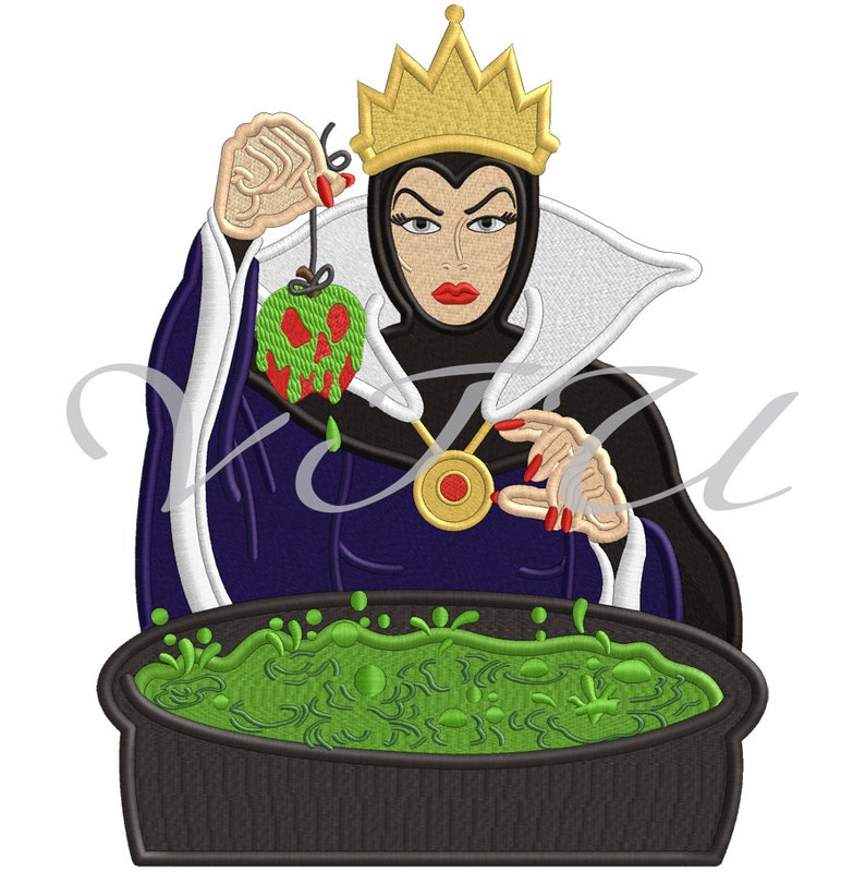 Evil Queen Cauldron Applique AND embroidery file only | Etsy