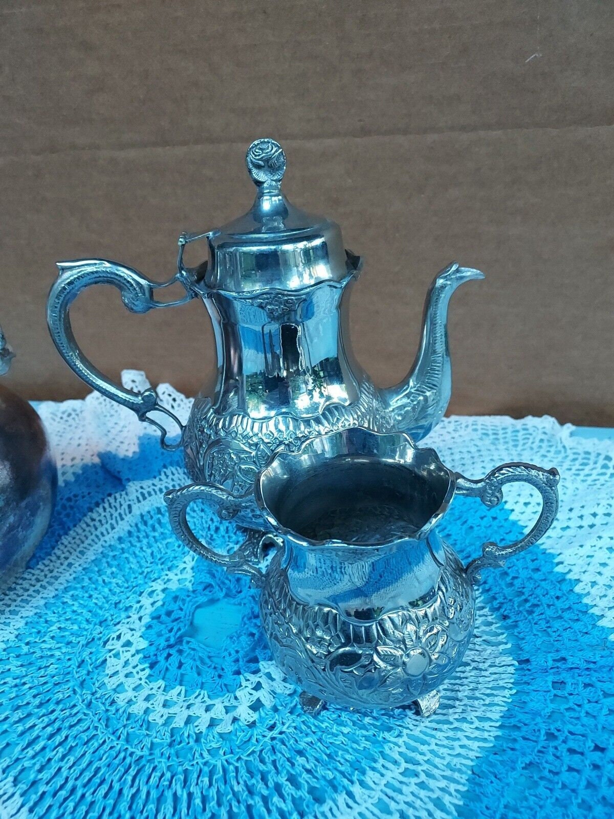 Vintage German Silver Crackers Canister & Silverplate Reliance Tea ...