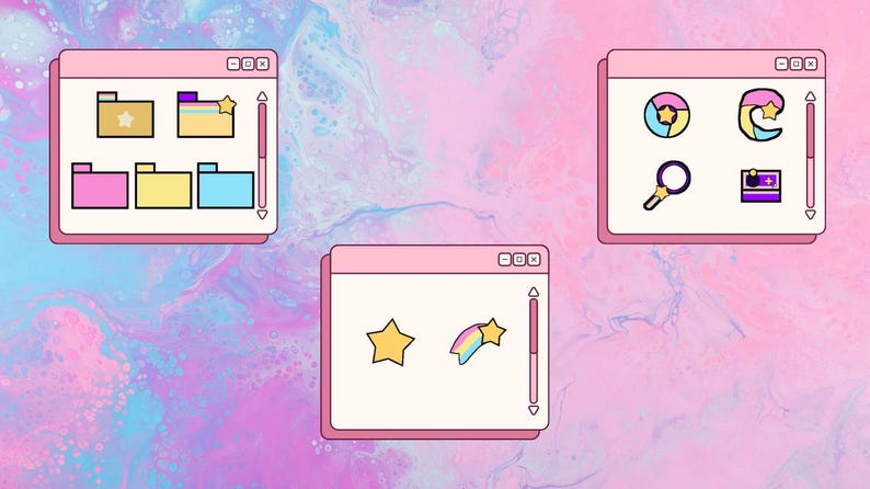 Desktop Icons · Folder Icons Cute Kawaii · Star Icon Pack (bundle ...