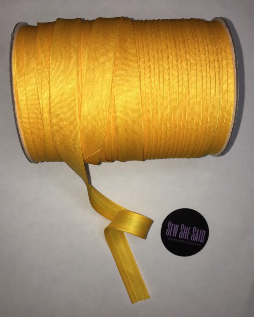 90 Yard Spool Yellow Satin Bias Tape Single Fold 5/8” - Etsy