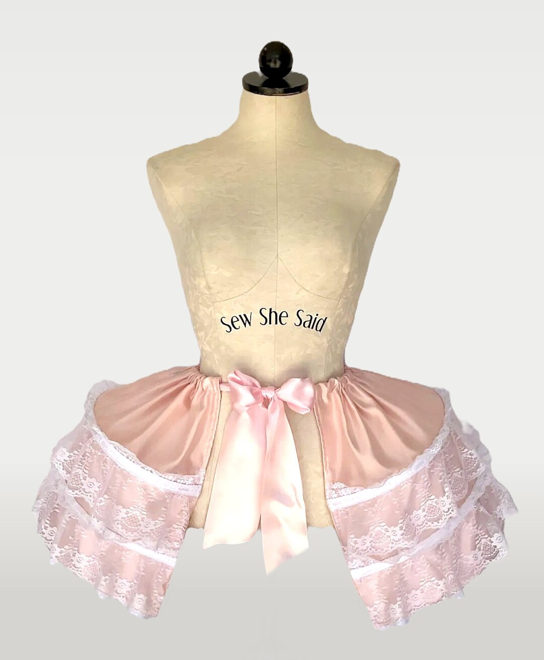 Pink & White 2 Tier Lace Ruffled Rococo Cage Pannier - Etsy
