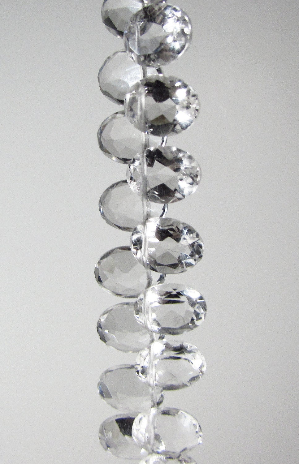 Fancy Rock Crystal Quartz Faceted Oval Diamond Cut Briolette | Etsy